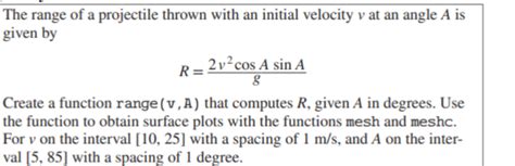 Solved The Range Of A Projectile Thrown With An Initial Chegg