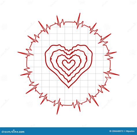 Heart Cardiogram Pulse Bpm Vector Illustration Stock Vector