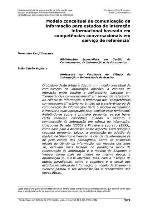 Pdf Conceptual Model Of Communication Of Information For