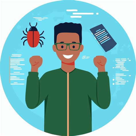A Coder Celebrating After Fixing A Bug 55912803 Vector Art At Vecteezy