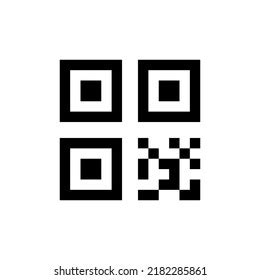 Qr Code Simple Black Icon Stock Vector Royalty Free 2182285861 Shutterstock