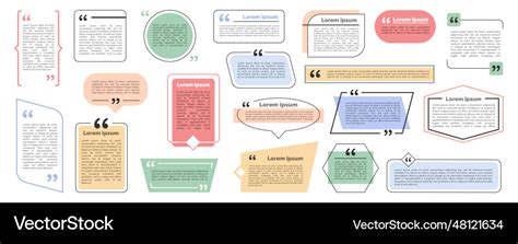 Quote Box Frame Big Set Texting Boxes Royalty Free Vector