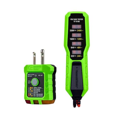 Commercial Electric Acdc Voltage Tester And Gfci Receptacle Tester Kit