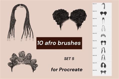 10 Procreate Afro Hair Brushes Set 5 Graphic By NastyaFrim Creative