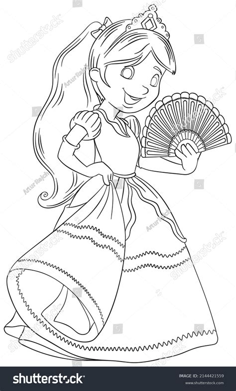 Princess Element Coloring Page Cartoon Style Stock Vector Royalty Free 2144421559 Shutterstock
