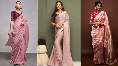 5 Blouse Combination With Peach Colour Saree HerZindagi
