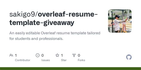 Github Sakigo9 Overleaf Resume Template Giveaway An Easily Editable Overleaf Resume Template
