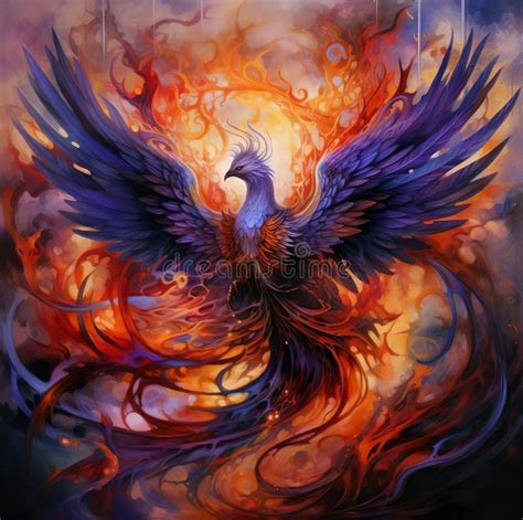 Illustration Fantasy Of Purple Phoenix Stock Image Image Of Wildlife