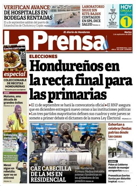Periódico La Prensa Honduras Periódicos De Honduras Edición De