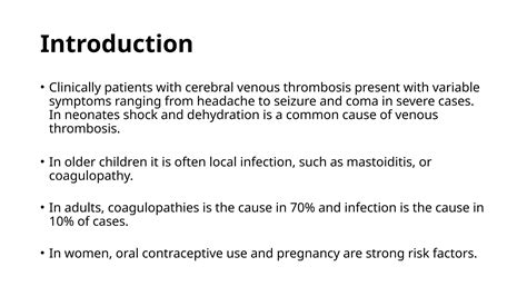 Cerebral Venous Sinus Thrombosis Cerebral Venous Sinus Thrombosispptx