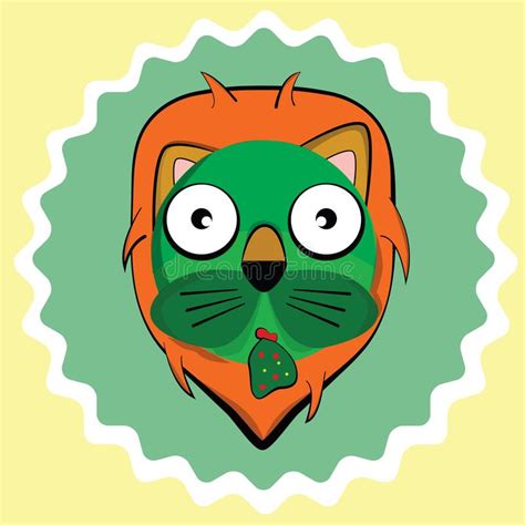 Lion Puking Vector Illustration Decorative Design Stock Vector