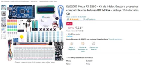 Kit de iniciación para proyectos compatible con Arduino ELEGOO Mega R3