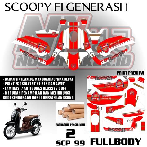 Jual Scp 99 Decal Sticker Scoopy Fi 2013 2014 2015 2016 Arsenal