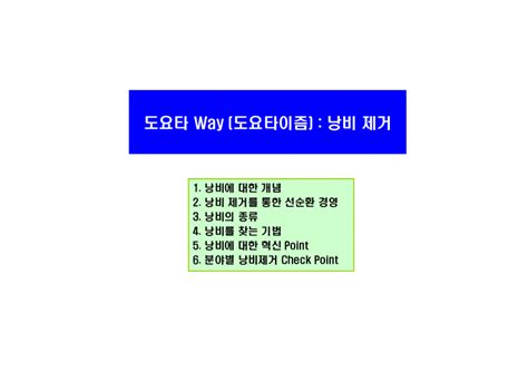 도요타의 7대 낭비 경제경영