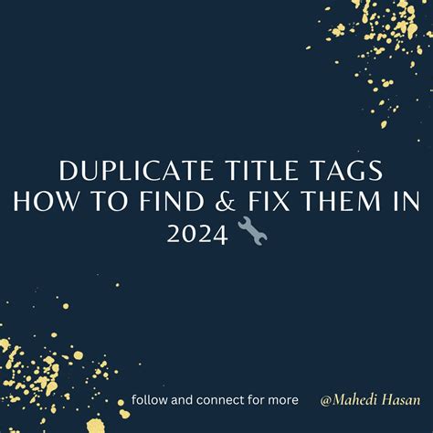 How to avoid duplicate title tags in digital marketing | Mahedi Hasan ...