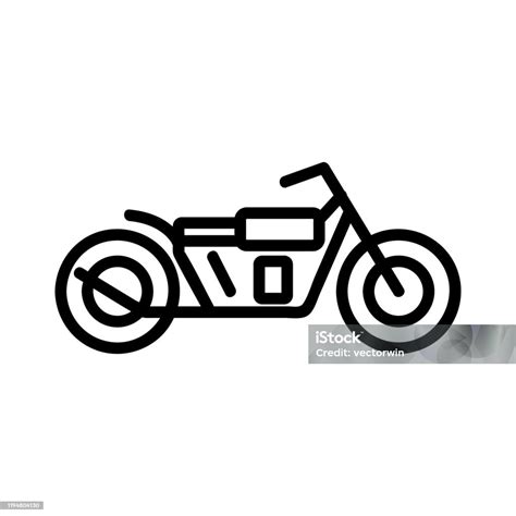 Vektor Ikon Sepeda Motor Ilustrasi Simbol Kontur Terisolasi Ilustrasi