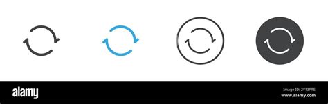 Refresh Arrows Icon Simple Flat Vector Symbol Outline Collection Set