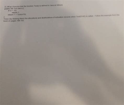 Solved P Assume That The Function Test Is Defined Chegg