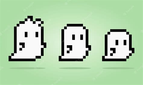Premium Vector 8 Bit Pixel Ghost Cute Flying Ghost In Vector Illustration