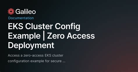 Eks Cluster Config Example Zero Access Deployment Galileo