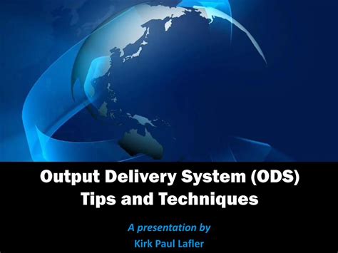 Pdf Output Delivery System Ods Tips And Wp