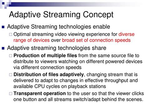 Ppt Cs 414 Multimedia Systems Design Lecture 27 Dash Dynamic Adaptive Streaming Over