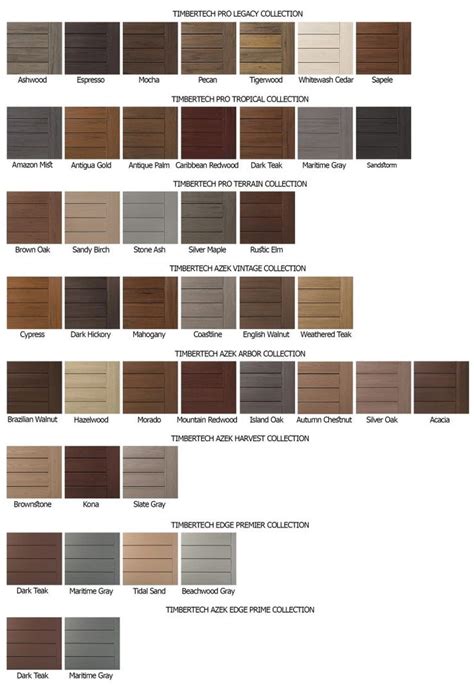 Timbertech Decking Color Chart Inforgraphic Timbertech Decking Outdoor Deck Decorating Trex