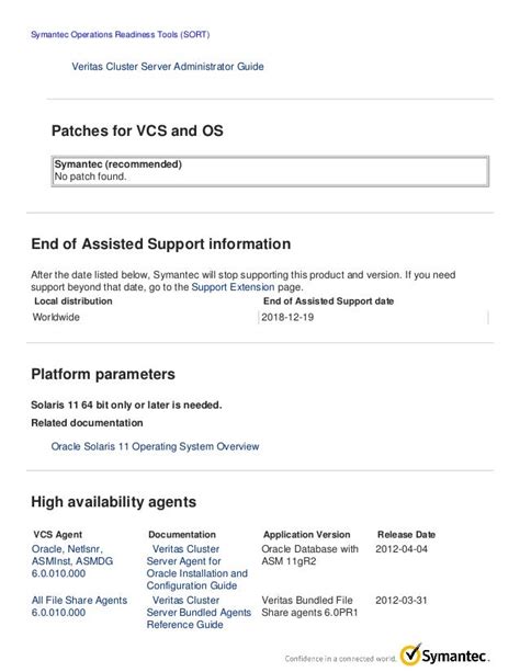Checklist Report Vcs60solaris11x86 64