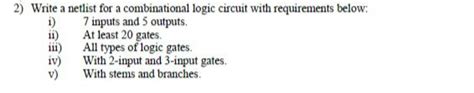 Solved Electrical Engineeringwrite A Netlist For A