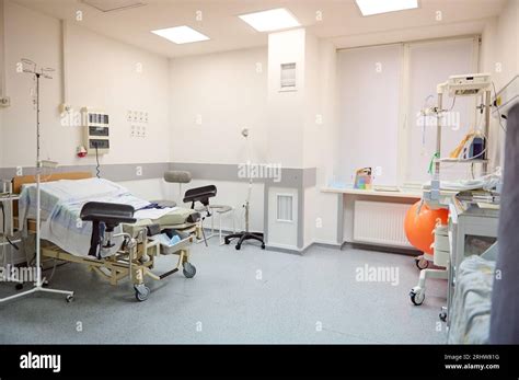 Interior Of An Empty Hospital Ward In A Modern Maternity Clinic