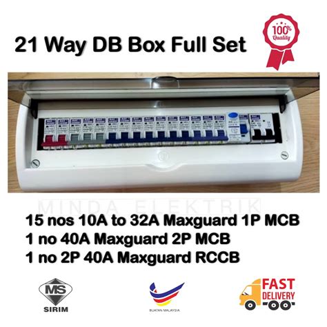Db Box 21 Way 40a Full Set Maxguard 1p Mcb 10a 32a Distribution
