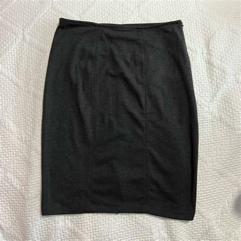 Skirts Stretchy Gray Pencil Skirt With Zipper Poshmark