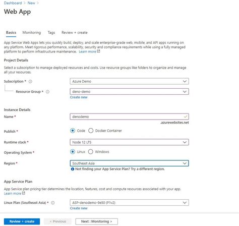 deno rest api on azure webapp service ci cd through github action r