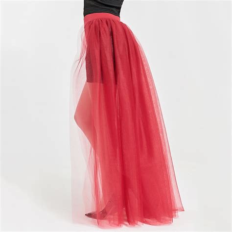 Detachable Bridal Overskirt High Low Tulle Wedding Vicedeal