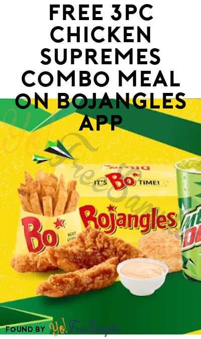Free 3pc Chicken Supremes Combo At Bojangles App And Promo Code Required