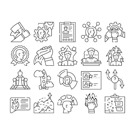 Leadership Leader Business Skill Icons Set 48351014 Vector Art At Vecteezy