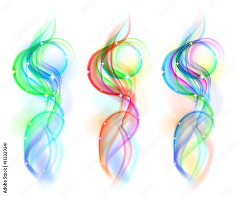 Vetor De Set Of Translucent Colored Smokes With Sparkles Transparency Only In Vector File Do