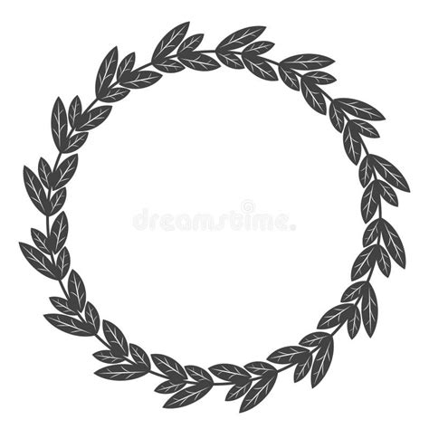 Circe Laurel Leaf Outline 1158 Half Wreath Stock Vectors And Vector