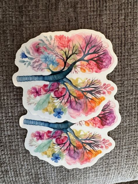 Watercolor Lungs Sticker Etsy