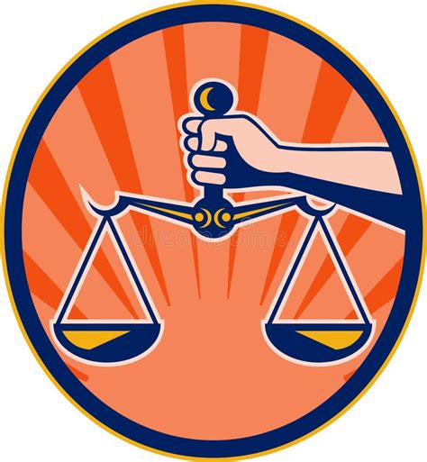 Hand Holding Scales Of Justice Stock Illustration Illustration Of