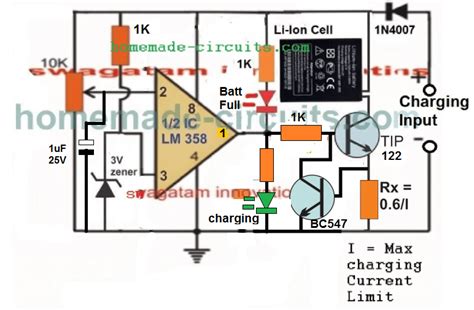Simple Lithium Ion Battery Charger Circuit Diagram Li Ion Ba