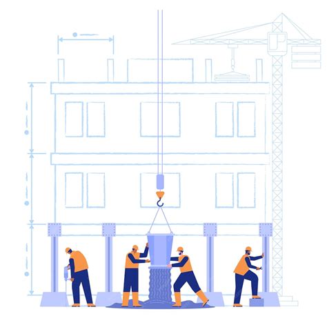 Premium Vector Construction Site Concept Builders Pour Concrete Assemble Metal Structures Premium Vector Construction Site Concept Builders Pour Concrete Assemble Metal Structures