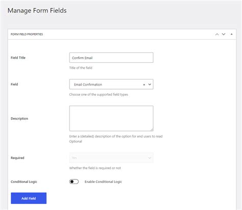 Email Confirmation Field