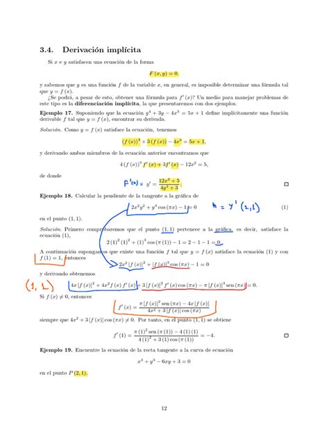 Derivación Implícita Pdf Derivado Función Matemáticas