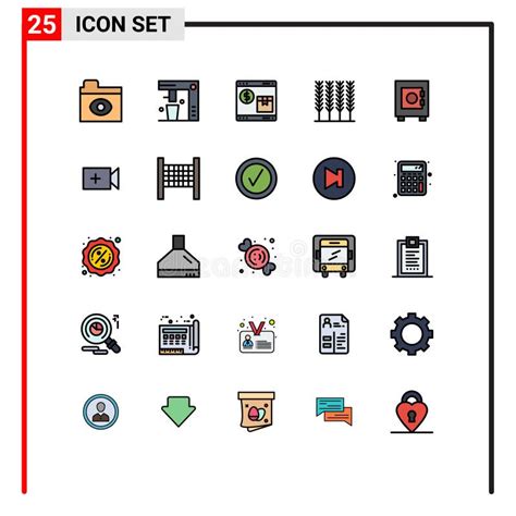 25 User Interface Filled Line Flat Color Pack Of Modern Signs And