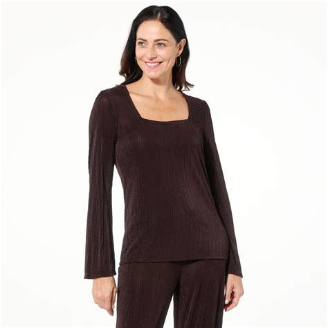 Colleen Lopez Square Neck Top With Bell Sleeves 23262759 Hsn