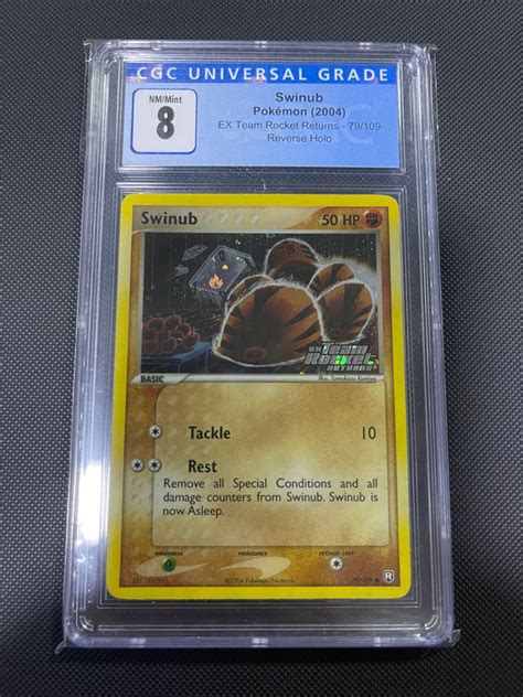 2004 Pokemon Ex Team Rocket Returns Swinub Cgc 8 Hobbies And Toys Toys