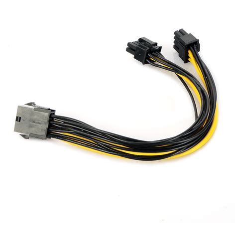 New 26cm 8 Pin Female To Dual PCI E PCI Express 8pin 6 2 Pin Male Power Cable Wire For