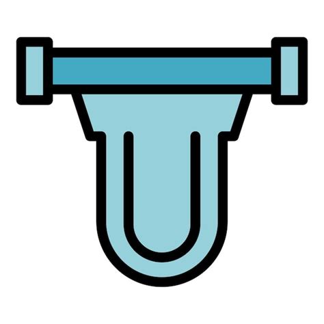 Vector de contorno del icono de filtración por ósmosis filtro de agua color plano de la planta