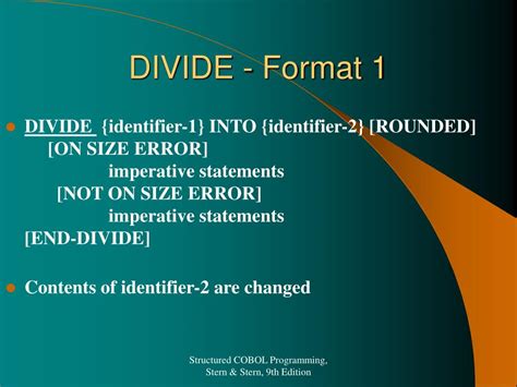 Ppt Chapter 7 Computing In Cobol The Arithmetic Verbs And Intrinsic Functions Powerpoint